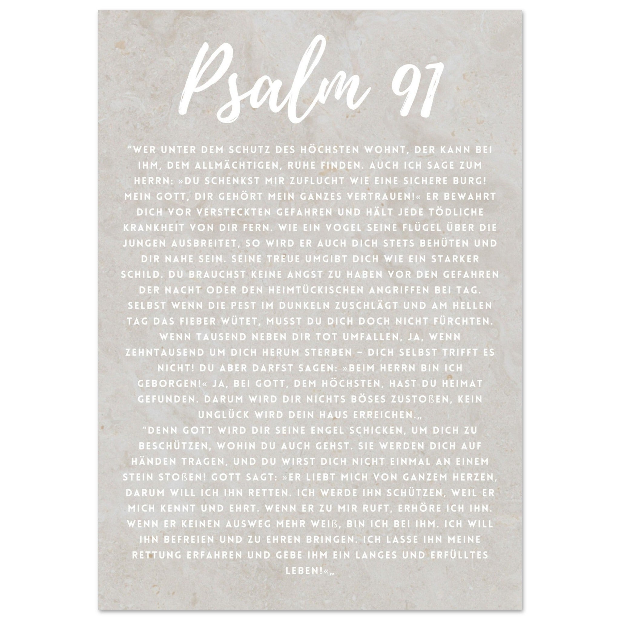 "Psalm 91 beige/weiß" Poster – GODJES